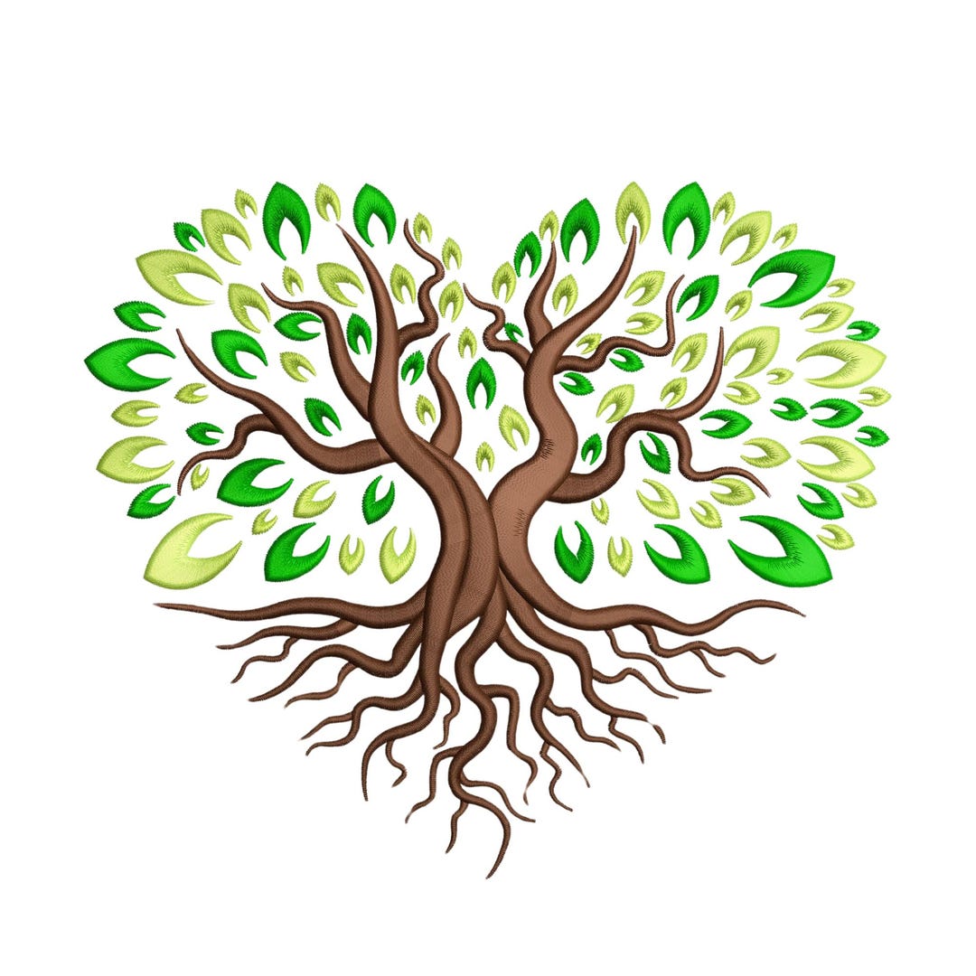 Heart Tree Embroidery Design, Love Tree Machine Embroidery Design ...