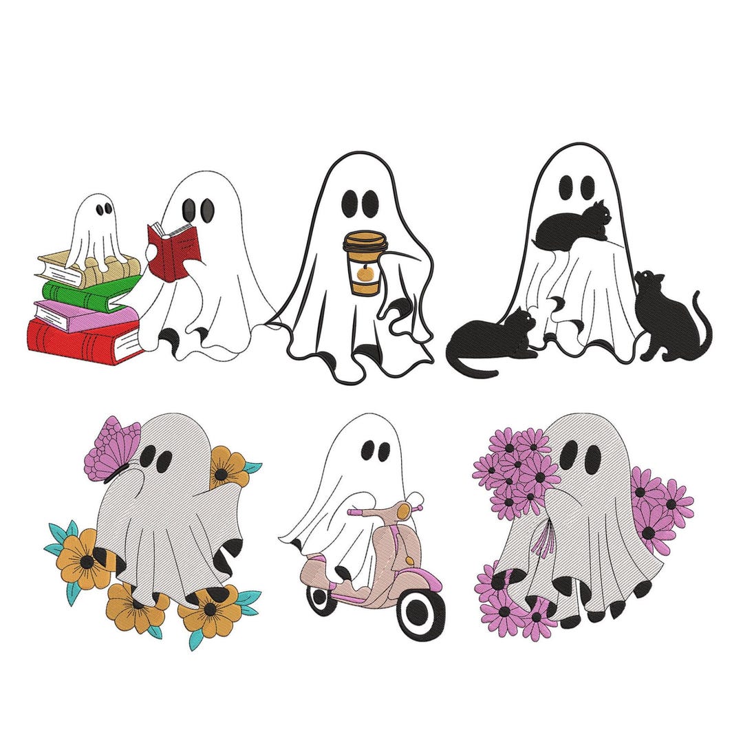 Halloween Ghost Embroidery Design for Halloween. Halloween Machine ...