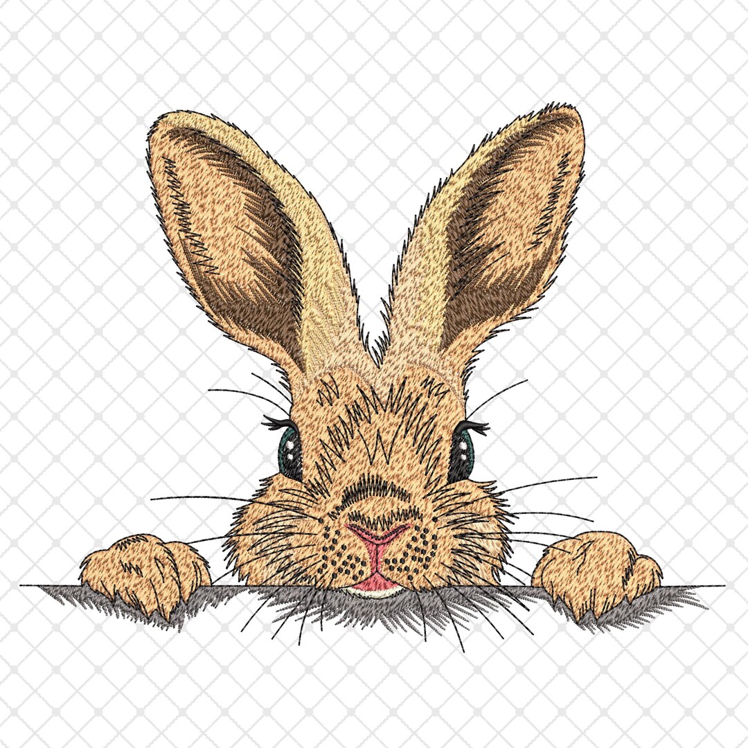 Bunny Face Embroidery Design, Rabbit Embroidery Design File, Easter ...