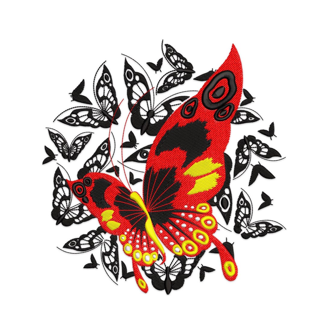 Butterfly Embroidery Design, Butterfly Machine Embroidery Design ...