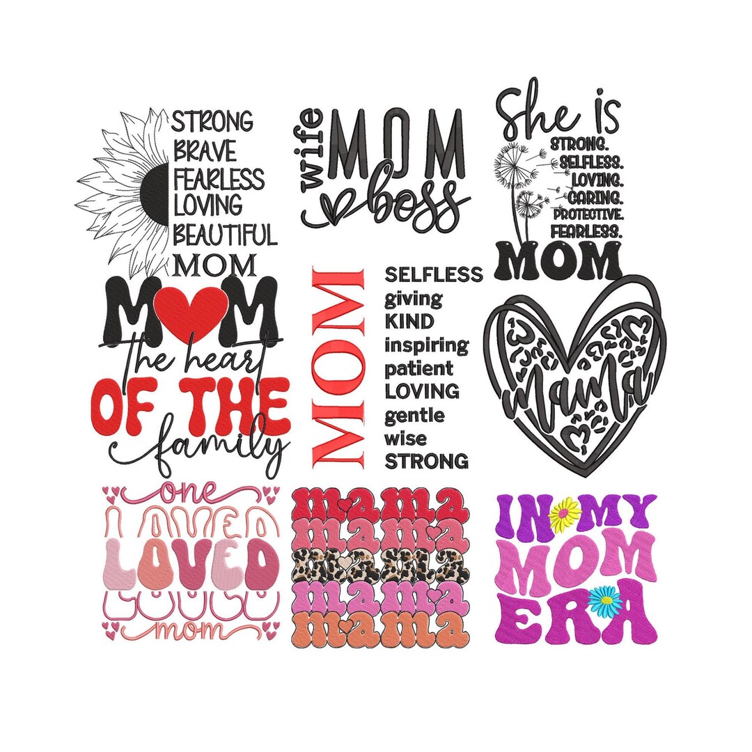 Mom Embroidery Designs Bundle, Mom Quote Machine Embroidery Designs ...