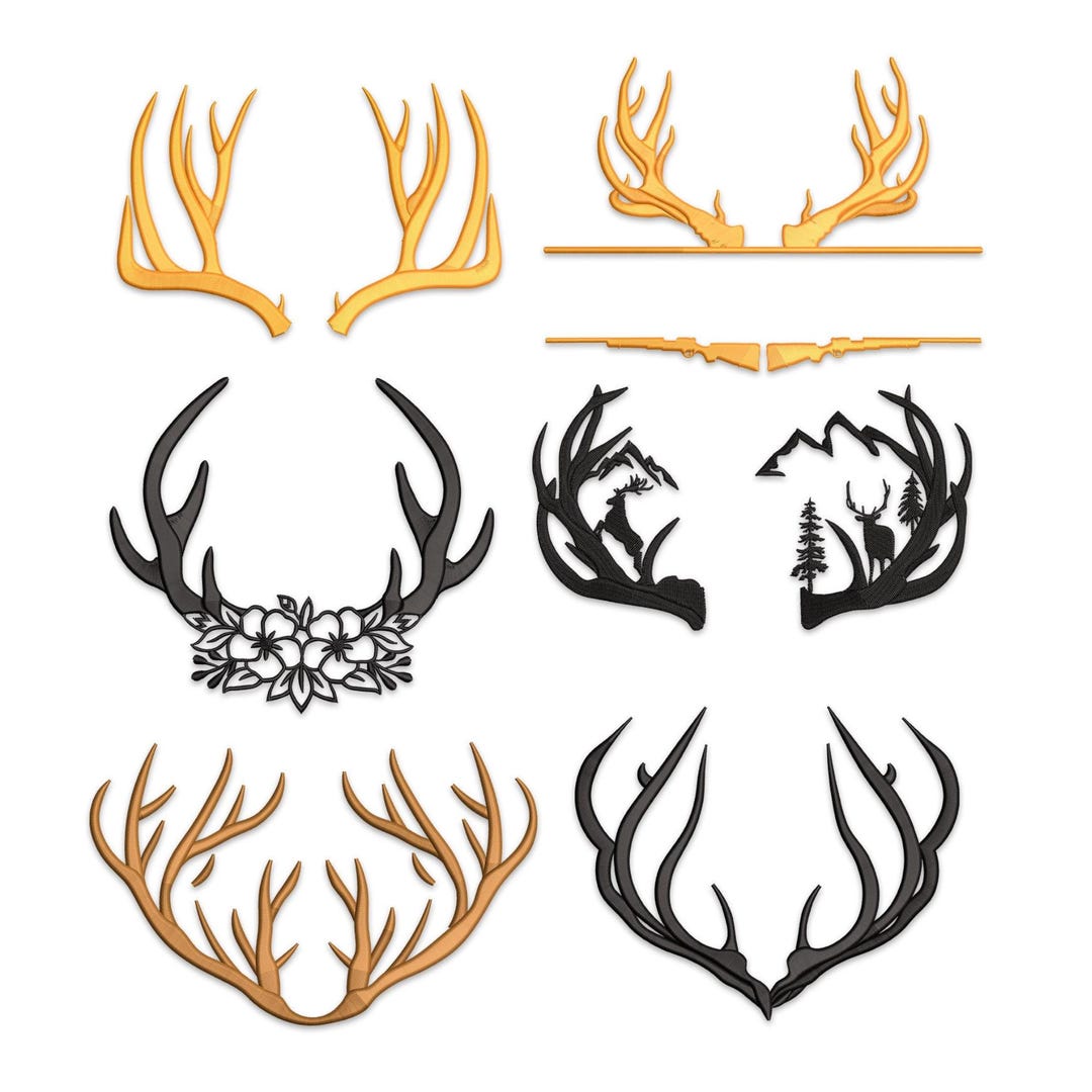 Deer Antlers Embroidery Designs, Antlers Machine Embroidery Designs ...