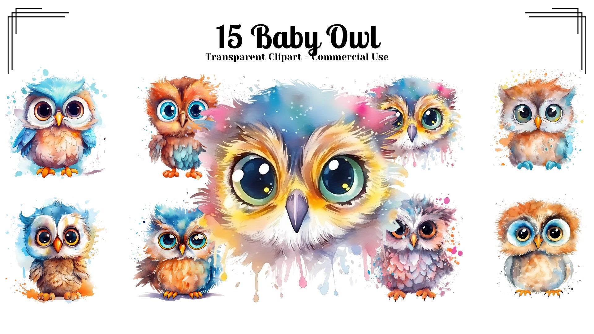 Cute Baby Owls Clip Art