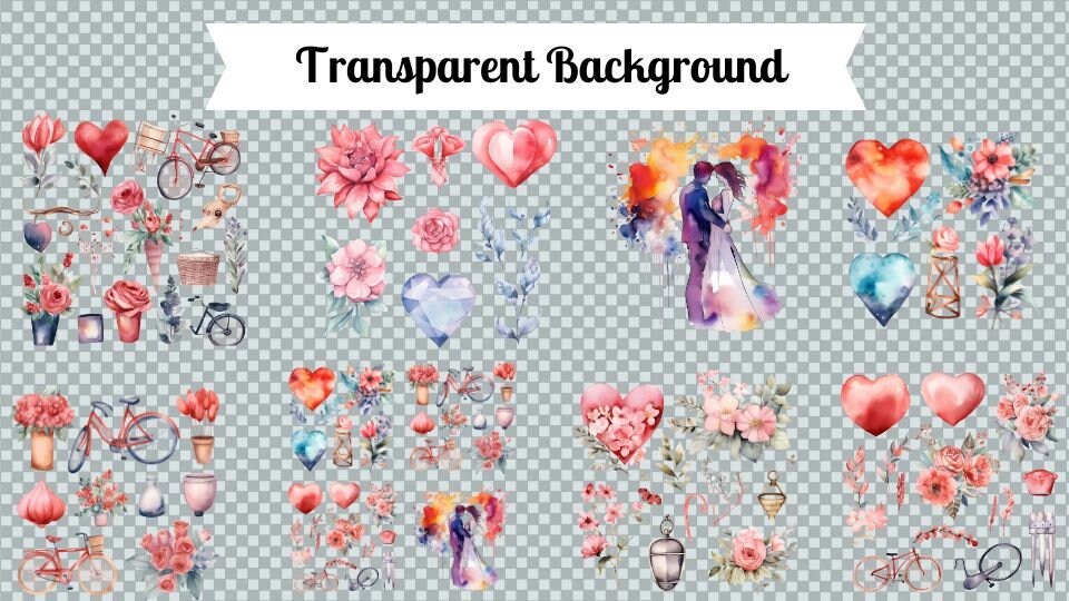 Wedding Symbols Clipart Set Watercolor Symbols Sticker Bundle Download ...