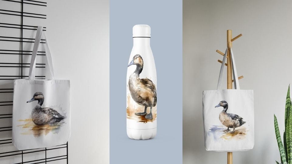 Charming African Black Duck Clip Art Watercolor Bird - Etsy