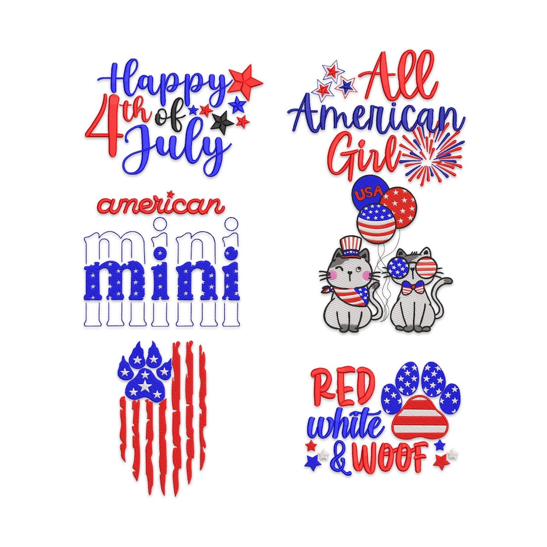 4th of July Embroidery Designs, Independence Day Embroidery Designs ...