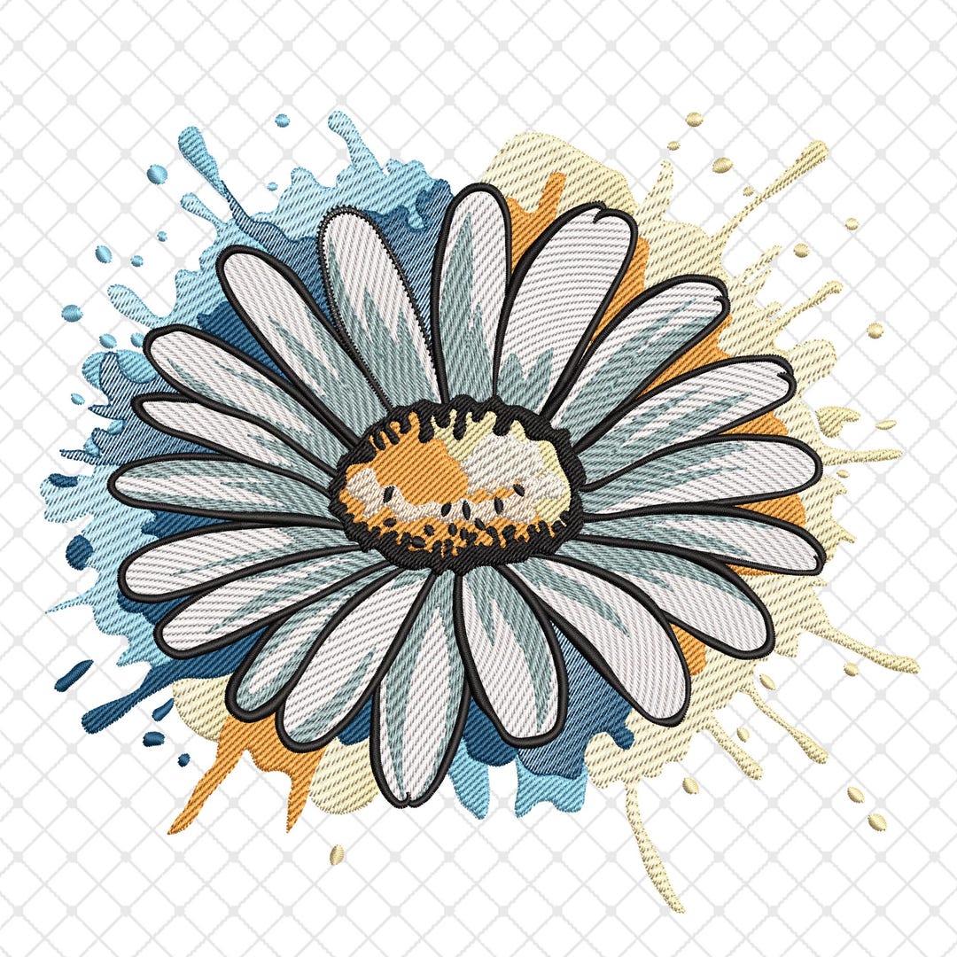 Daisy Flower Machine Embroidery Design, Daisy Embroidery Design File ...