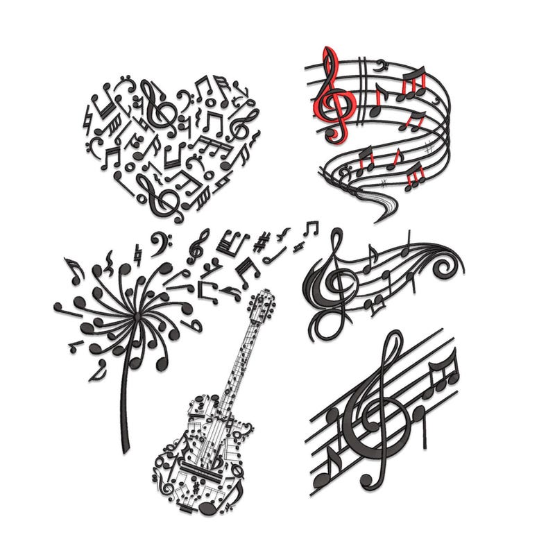 Music Embroidery - Etsy