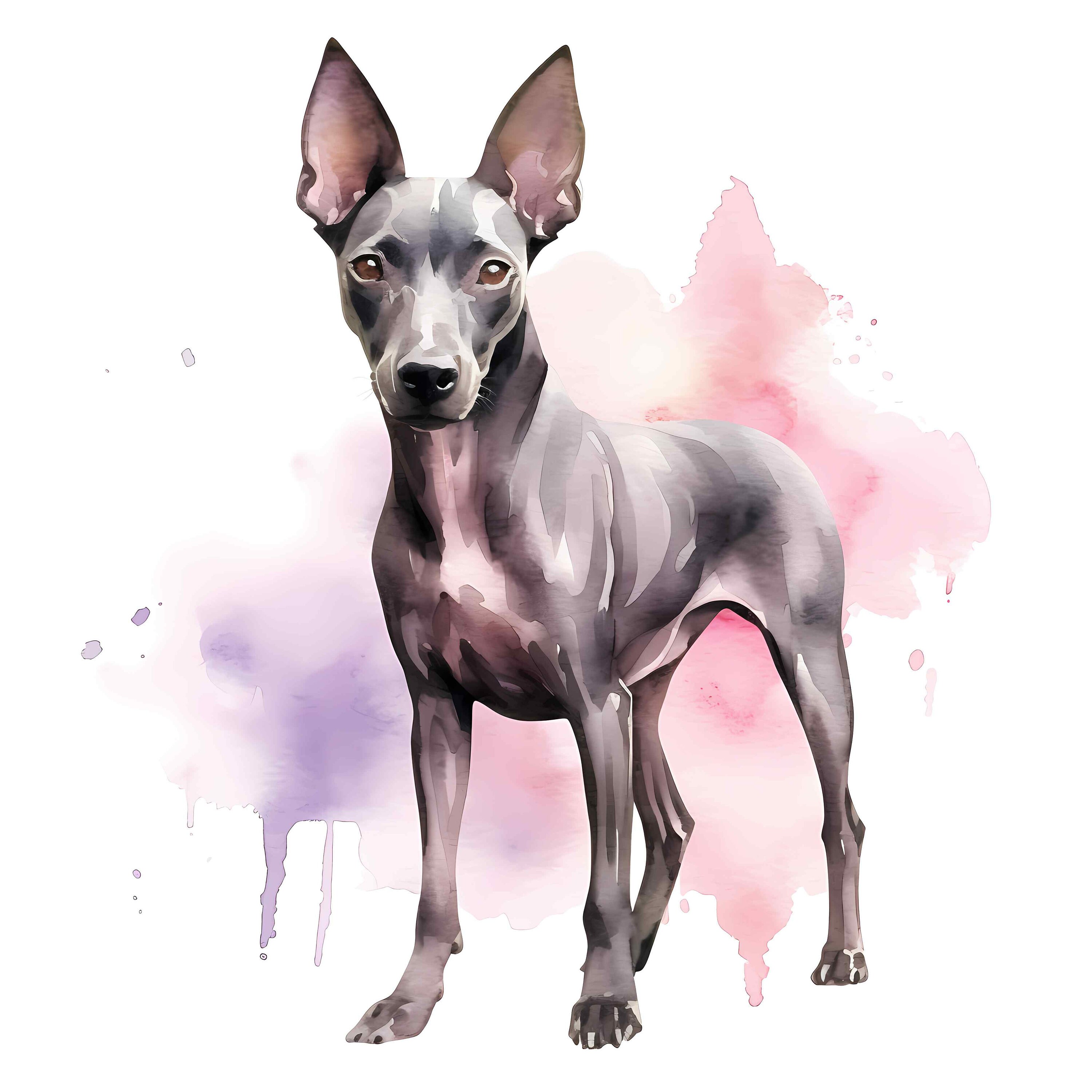 Exotic Xoloitzcuintli Dog Face Clip Art Watercolor Dog Face - Etsy