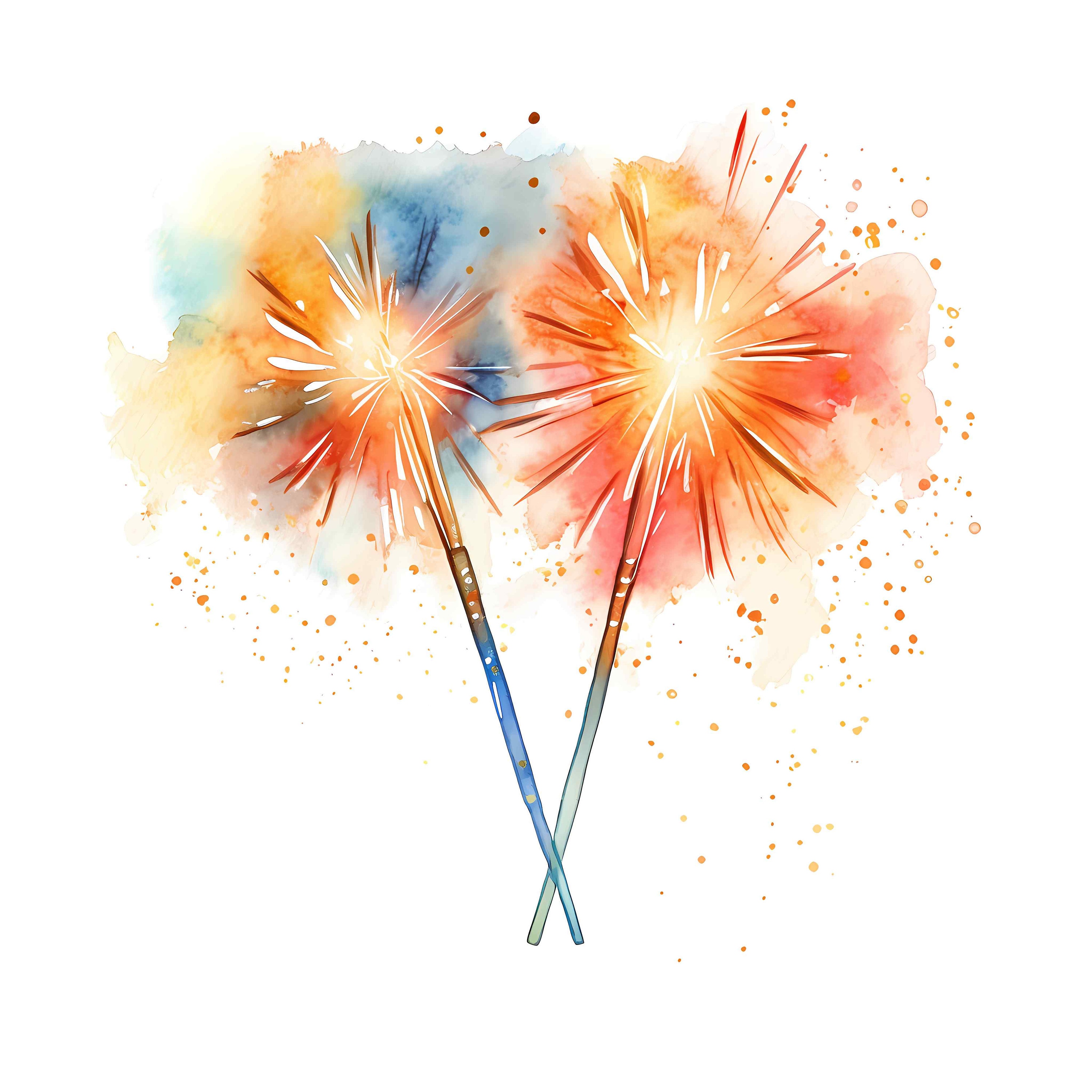 Wedding Sparklers Clipart Watercolor Wedding Sparklers & - Etsy