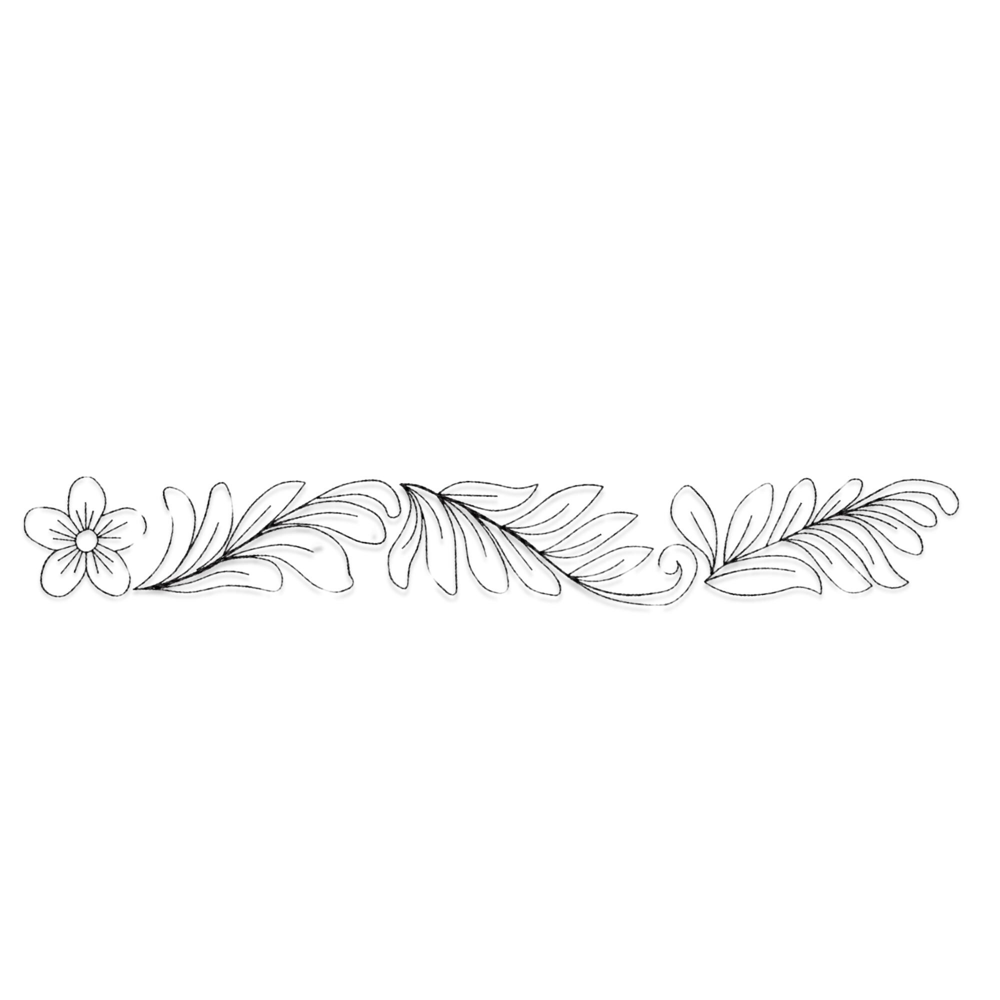 Floral Border Machine Embroidery Designs. Endless Flower Divider Line ...