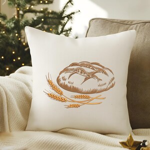 Round Bread and Wheat Embroidery Design, Bread Machine Embroidery ...