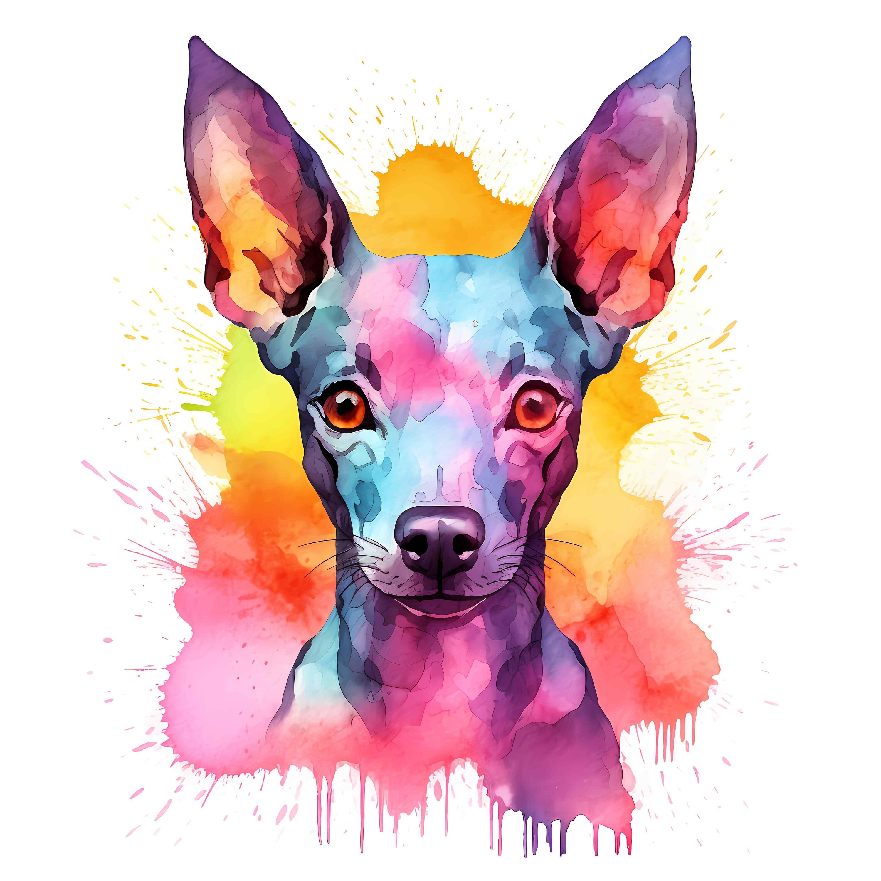 Exotic Xoloitzcuintli Dog Face Clip Art Watercolor Dog Face - Etsy