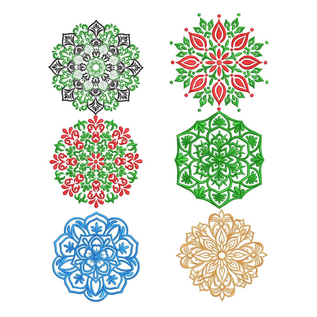 Mandala Embroidery Design, Mandala Flower Machine Embroidery, Flower ...