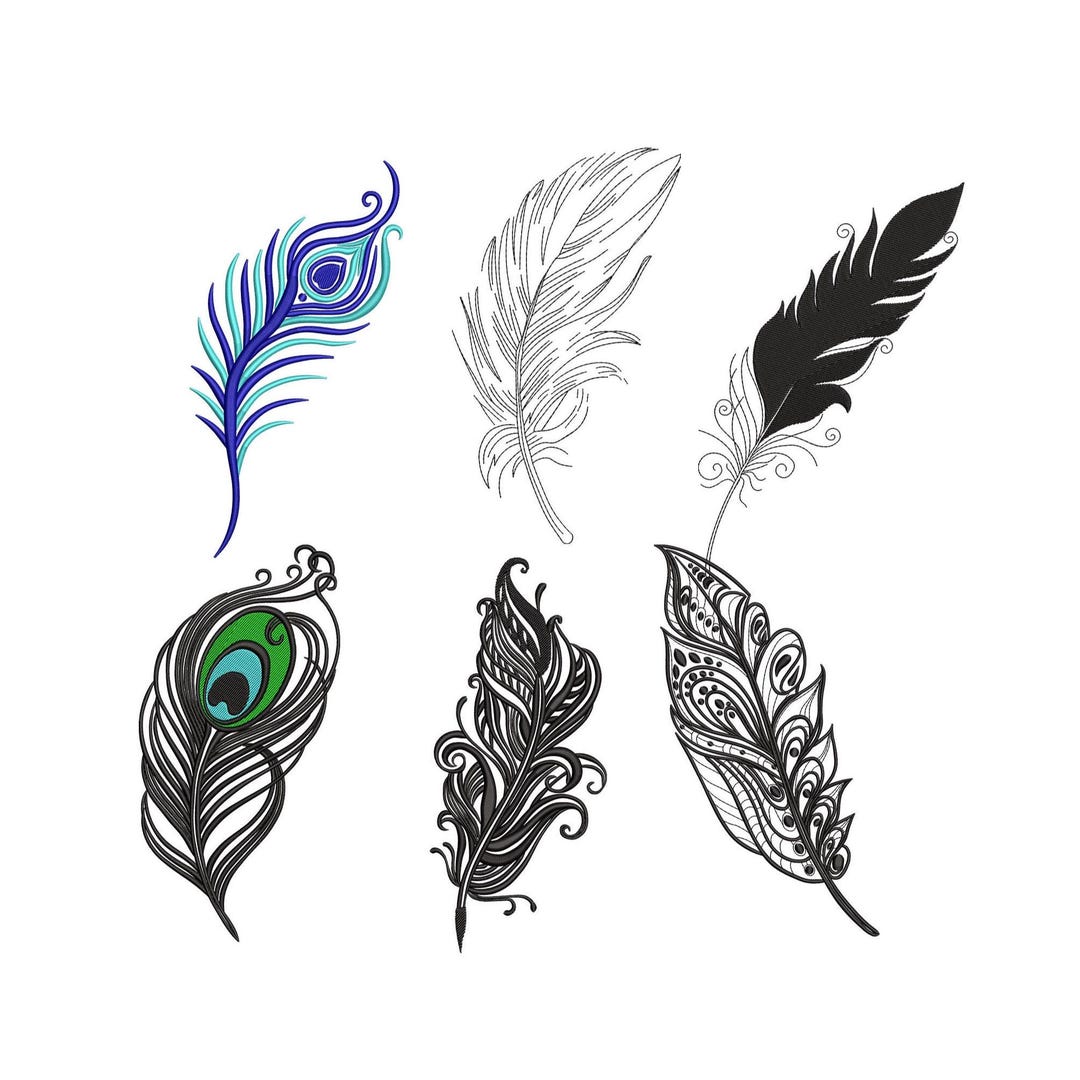 Feather Embroidery Designs, Bird Feather Machine Embroidery Designs ...