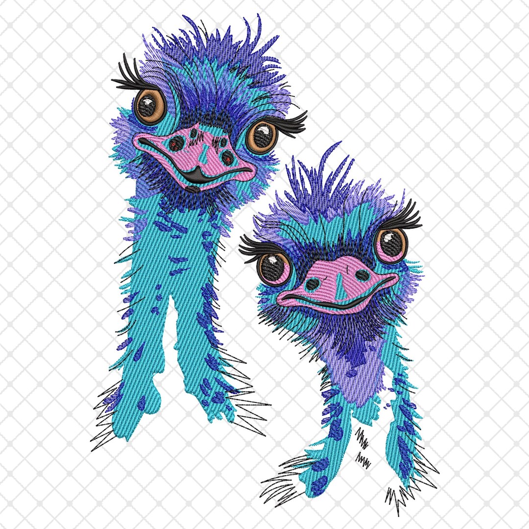 Ostrich Embroidery Design, Ostrich Silhouette Mini Embroidery File ...