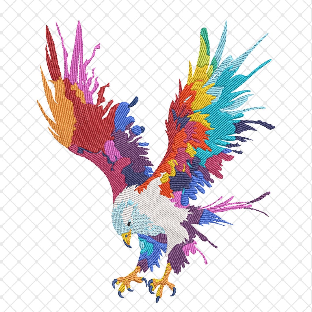 Colorful Eagle Embroidery Designs, Bird Eagle Embroidery Machine File ...