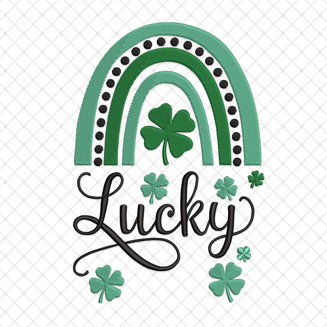 St. Patrick's Day Rainbow Embroidery Design, Lucky Rainbow Machine ...