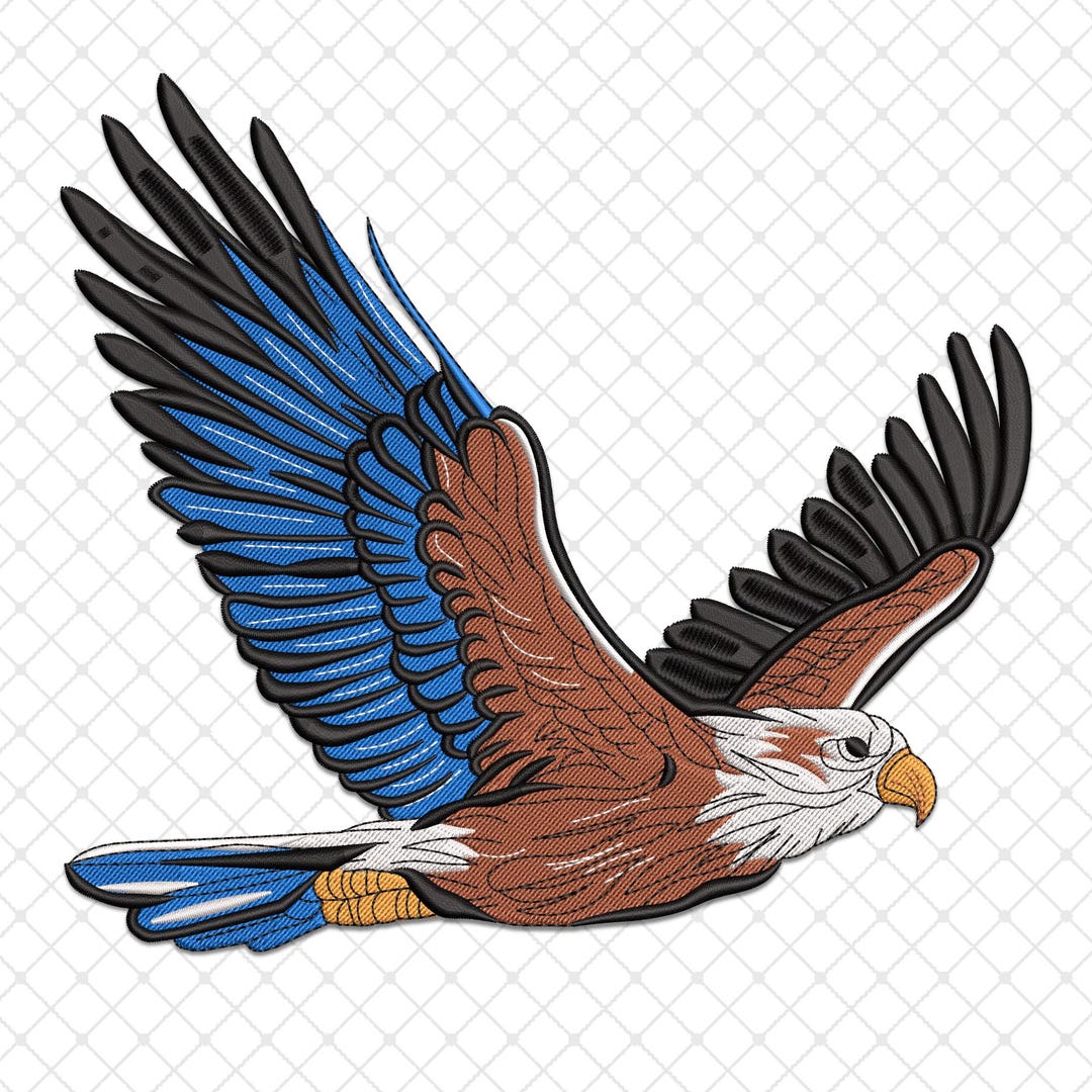 Flying Eagle Machine Embroidery Design, Eagle Sky Embroidery Designs ...