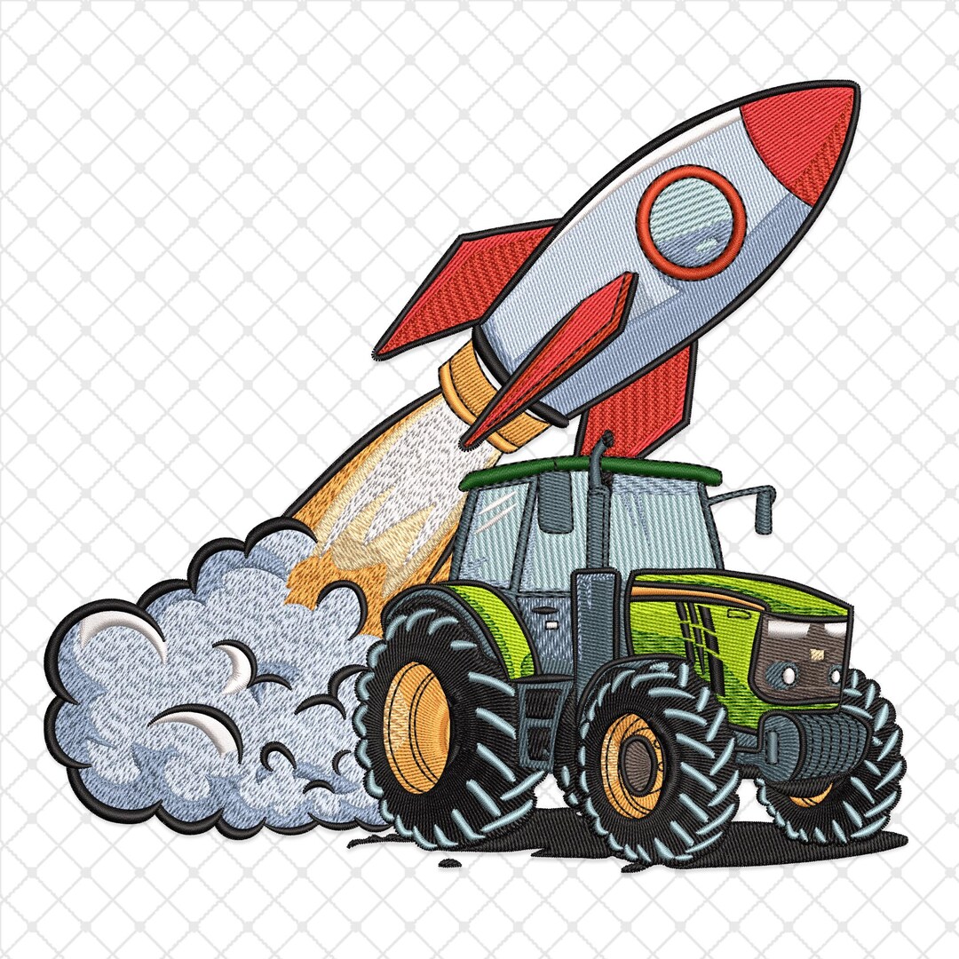 Farming Tractor Machine Embroidery Design, Agricultural Tractor ...