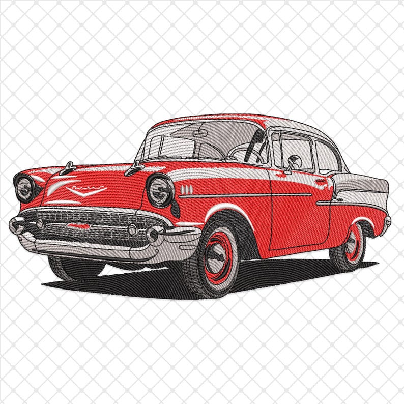 Vintage Classic Car Embroidery Design, Automobile Machine Embroidery ...