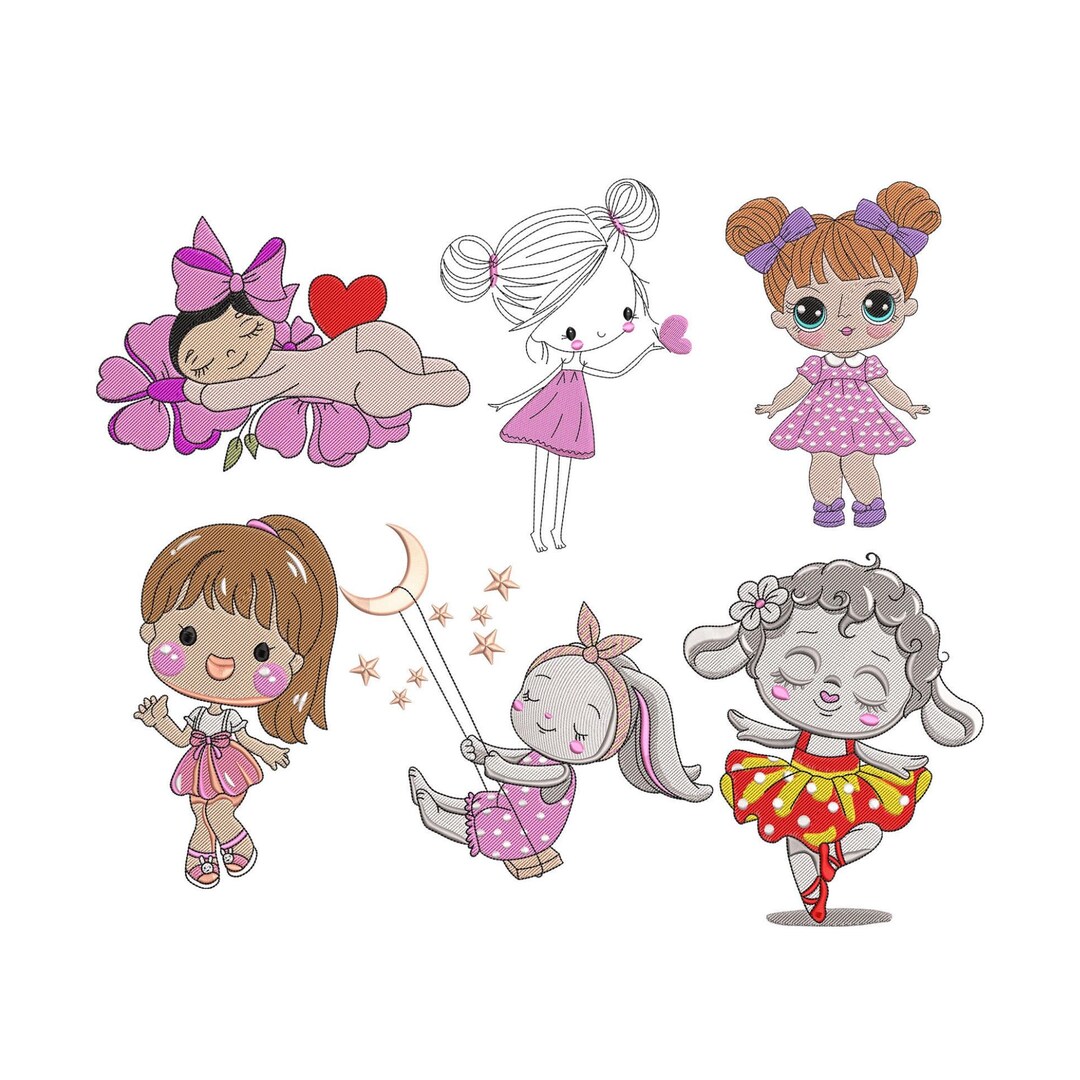 Baby Girl Embroidery Designs Bundle, Little Girl Machine Embroidery ...