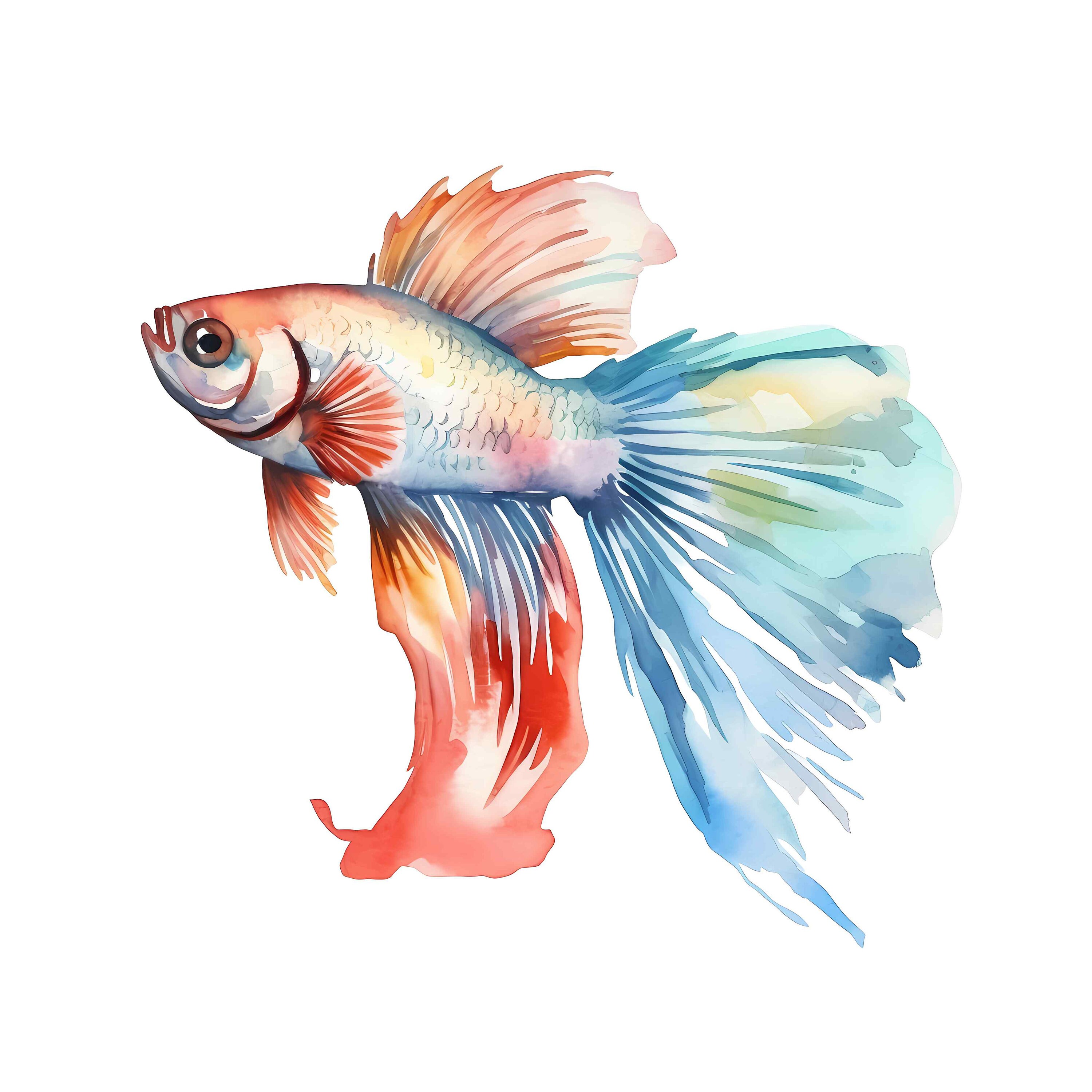 Captivating Guppy Clip Art Watercolor Fish Illustration - Etsy