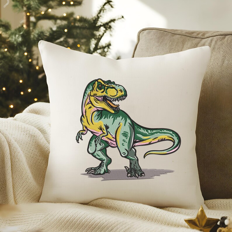 Realistic T-rex Embroidery Design, Dinosaur Machine Embroidery Pattern ...