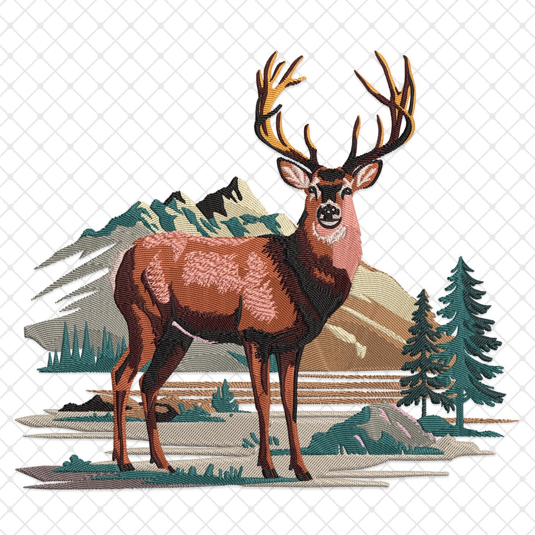 Deer Machine Embroidery Design, Animal Machine Embroidery Pattern ...
