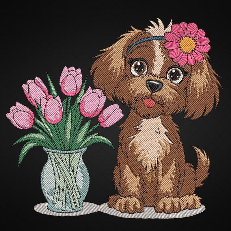 Puppy Embroidery - Etsy