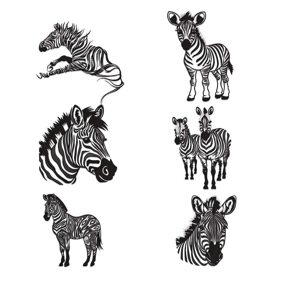 Zebra Embroidery Design Bundle, Zebra Face Machine Embroidery Designs ...