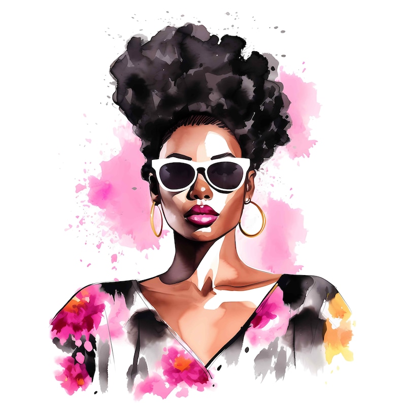 African American Women Clipart Watercolor Black Girl Fashion - Etsy