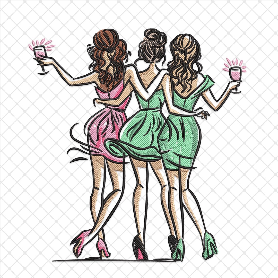 Girls Embroidery Design, Best Friends Girlfriends Machine Embroidery ...