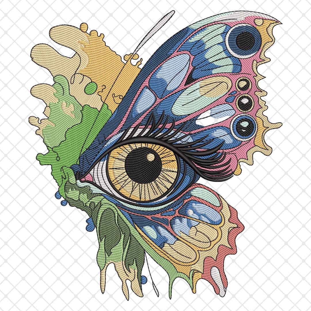 Eye With Butterfly Embroidery Design, Magical Eyes and Butterflies ...