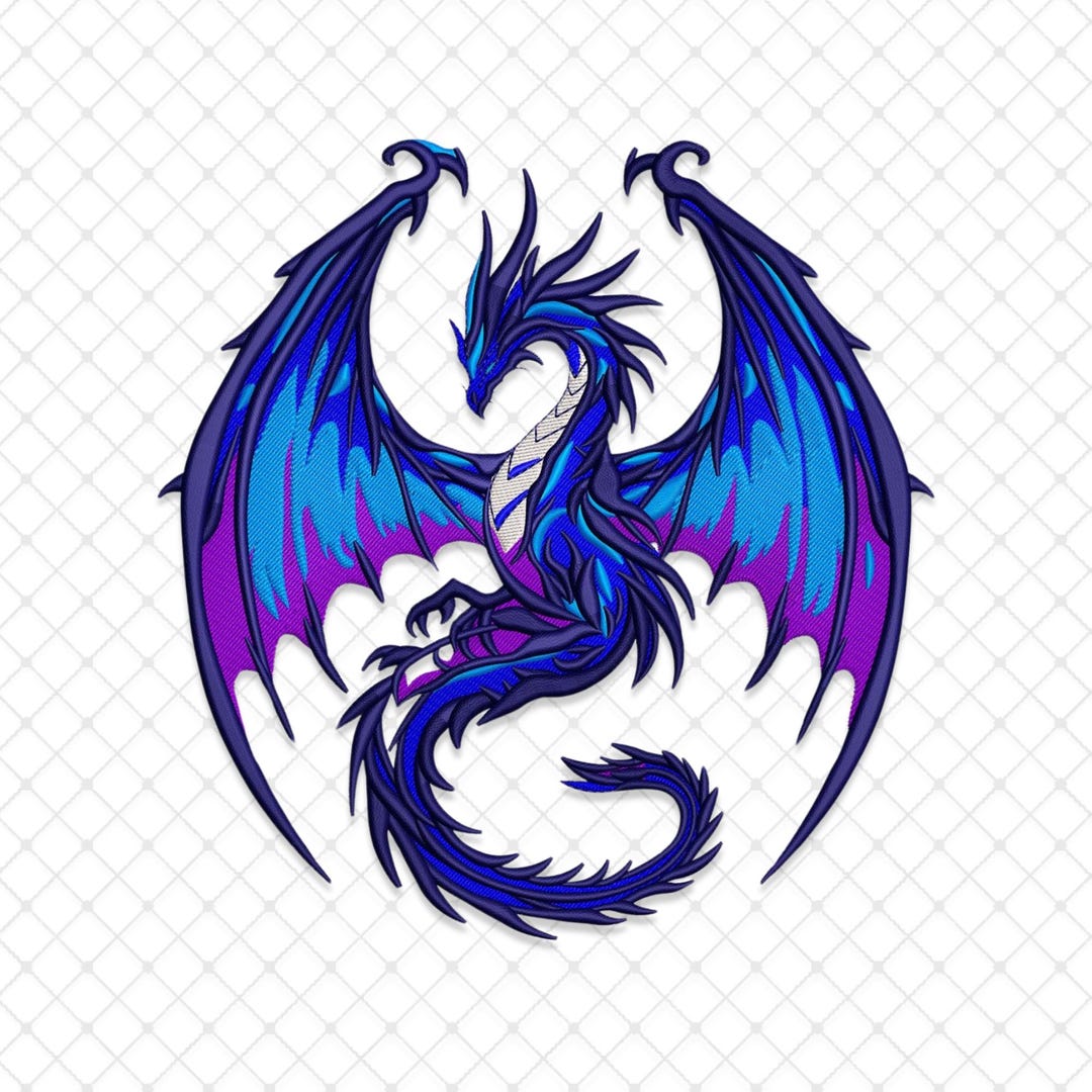 Dragon Embroidery Design, Chinese Flying Dragon File, Dragon Machine ...