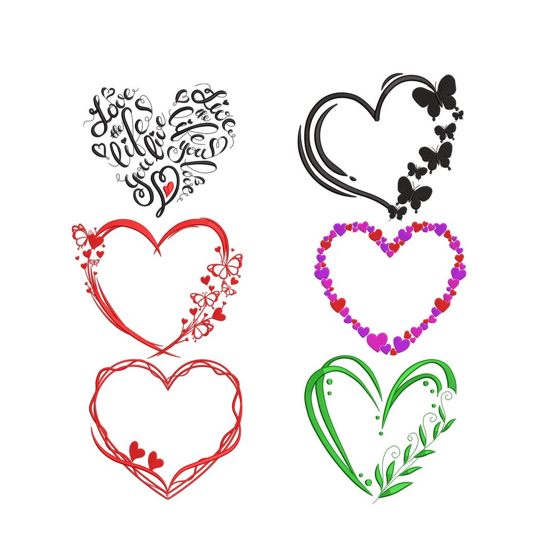 Heart Embroidery Designs, Heart Machine Embroidery Designs, Heart ...