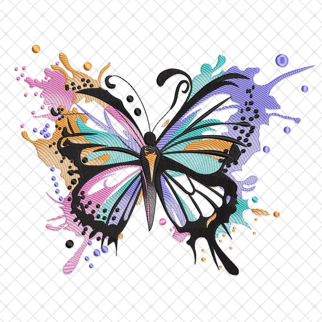 Butterfly Machine Embroidery Design, Floral Butterfly Machine ...