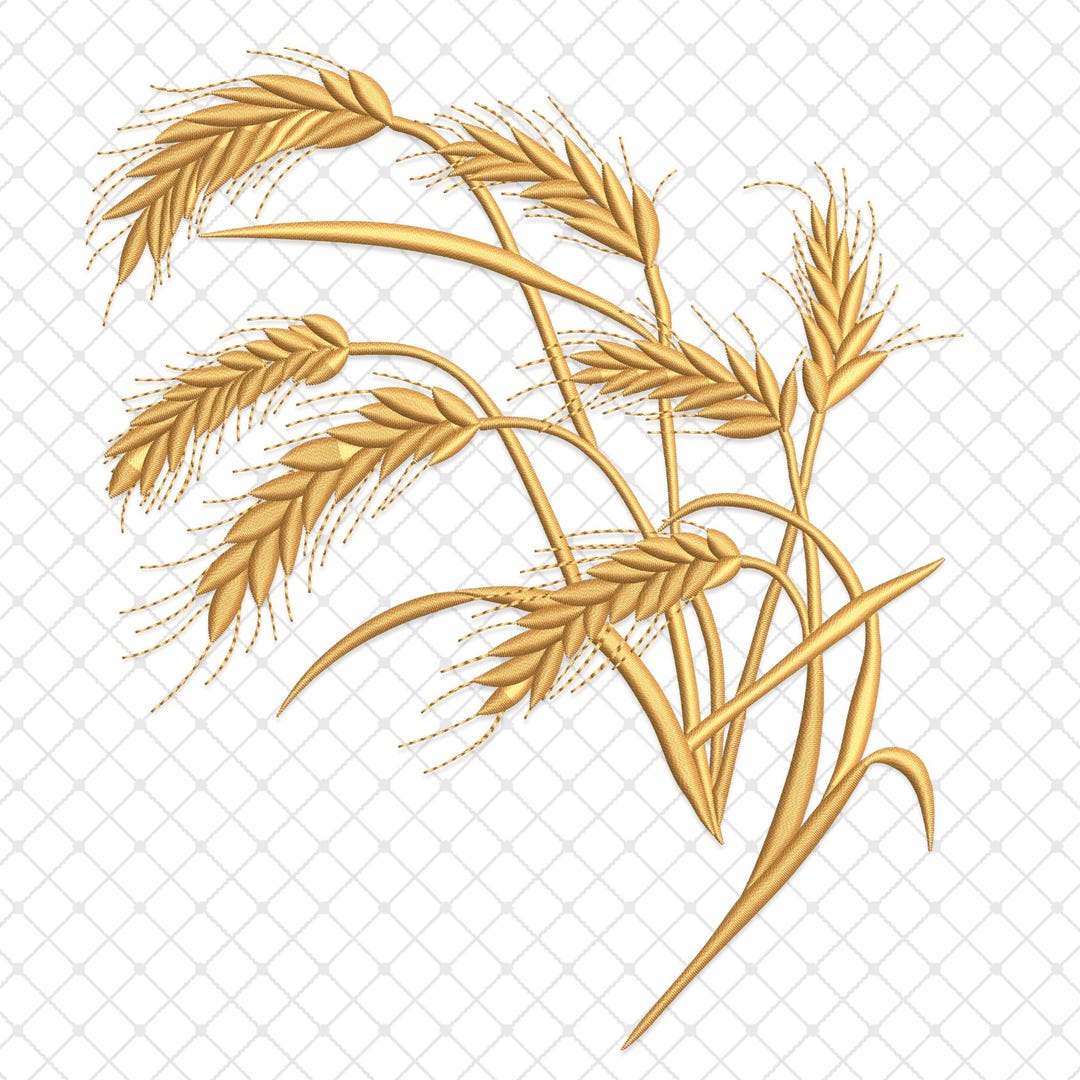 Golden Wheat Machine Embroidery Design, Wheat Machine Embroidery Design ...