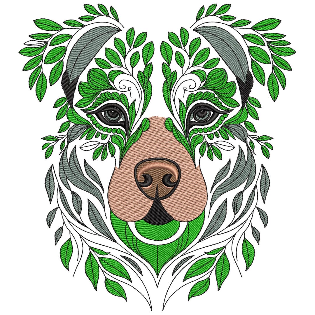 Dog Face Embroidery Design, Dog Machine Embroidery Design, Aussie Puppy ...