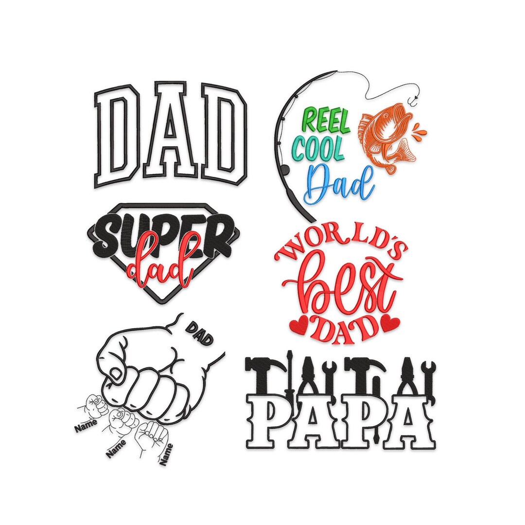 Fathers Day Embroidery Designs, Dad Machine Embroidery Designs, Dad's ...
