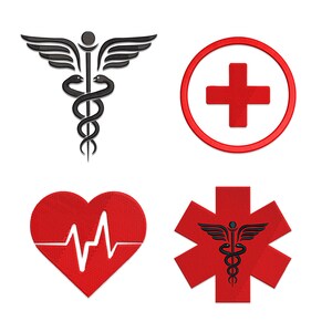 Medical Symbols Embroidery Design Bundle 5 Unique Designs for ...