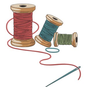 Sewing Threads and Needle Embroidery Design, Sewing Digital Machine ...