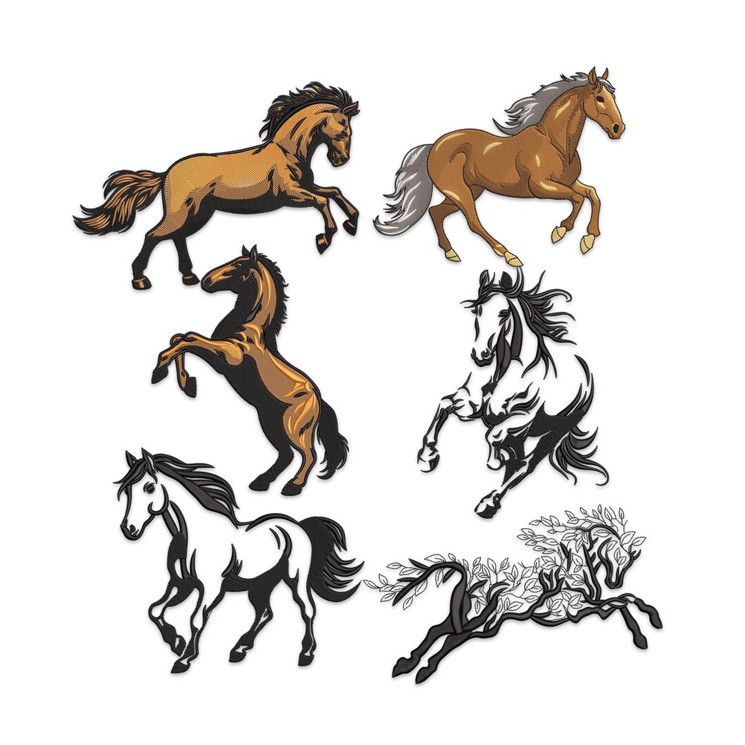 Horse Embroidery Designs, Running Horse Machine Embroidery Designs ...
