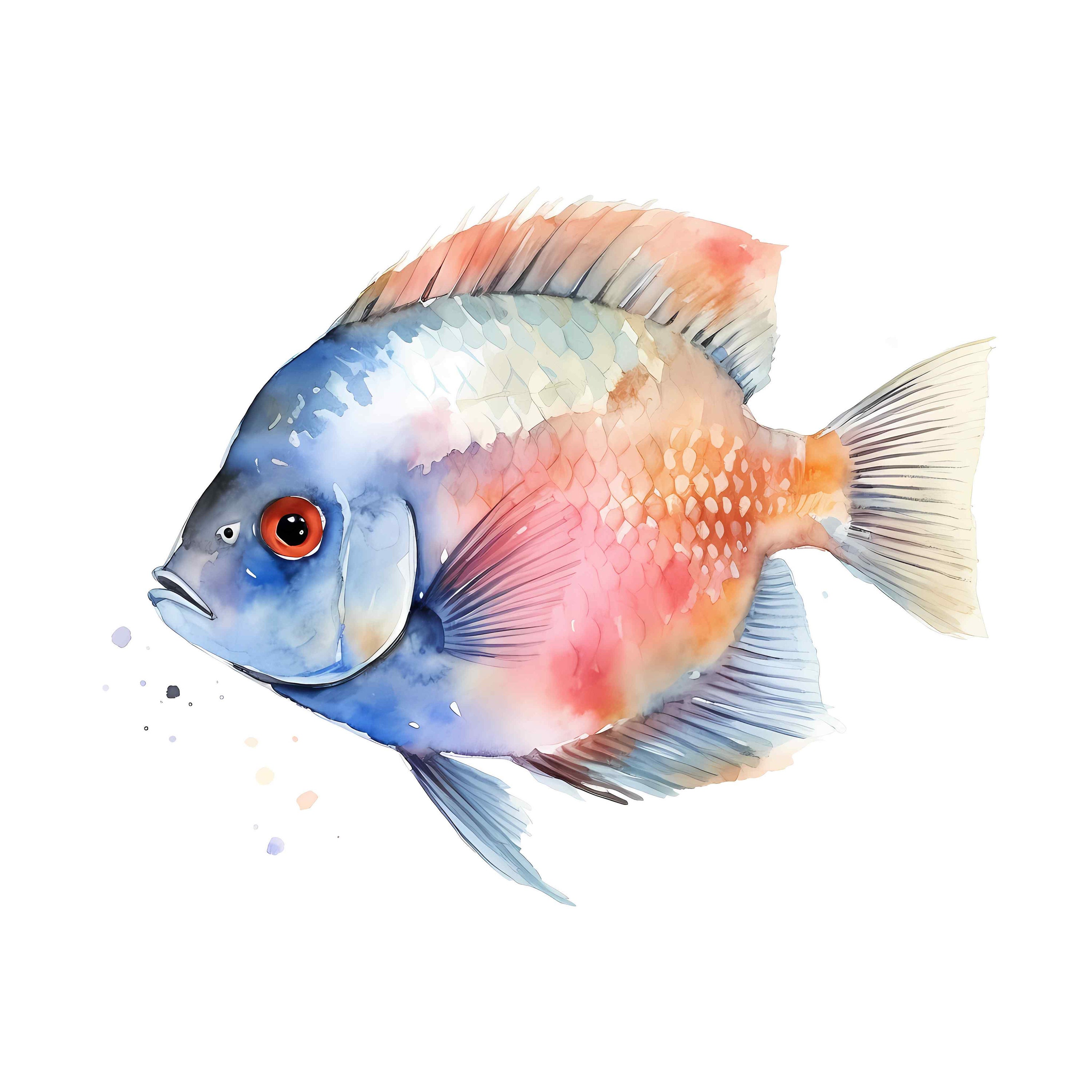 Enchanting Dwarf Gourami Clip Art Watercolor Fish - Etsy