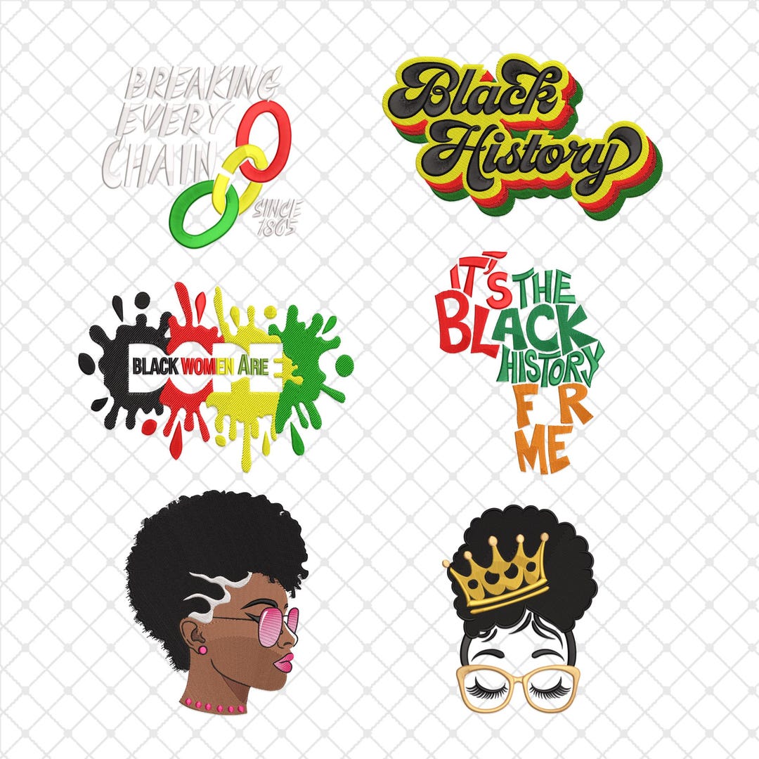 Black Queen Black History Embroidery Bundle, African Black History ...