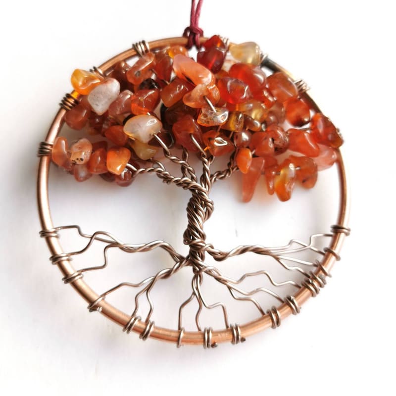 Red Beaded Tree of Life - Etsy UK