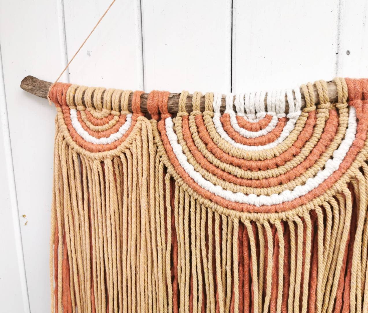Macrame Cotton Wall Hanging, Macrame Semi Circle, Moroccan Home Decor ...