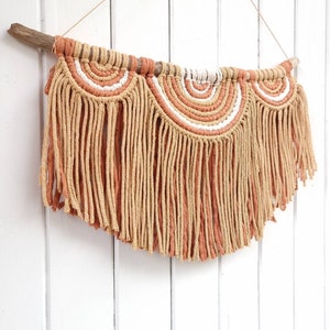 Macrame Cotton Wall Hanging, Macrame Semi Circle, Moroccan Home Decor ...