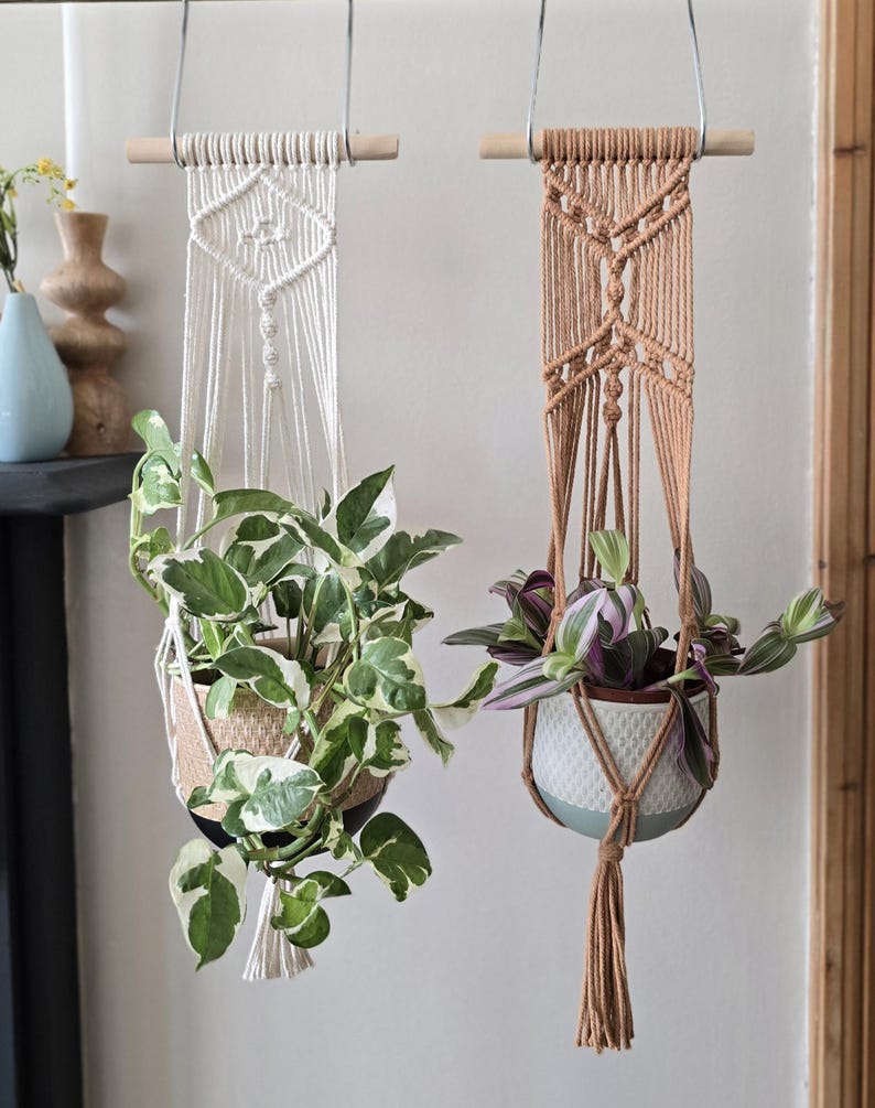 Macrame Plant Hanger – Cotton Rope Scandinavian Style Indoor Wall ...