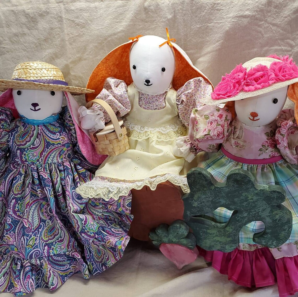 Bunny Rabbit Doll Handmade Dressable, Stuffed Rabbit Doll, Stuffed ...